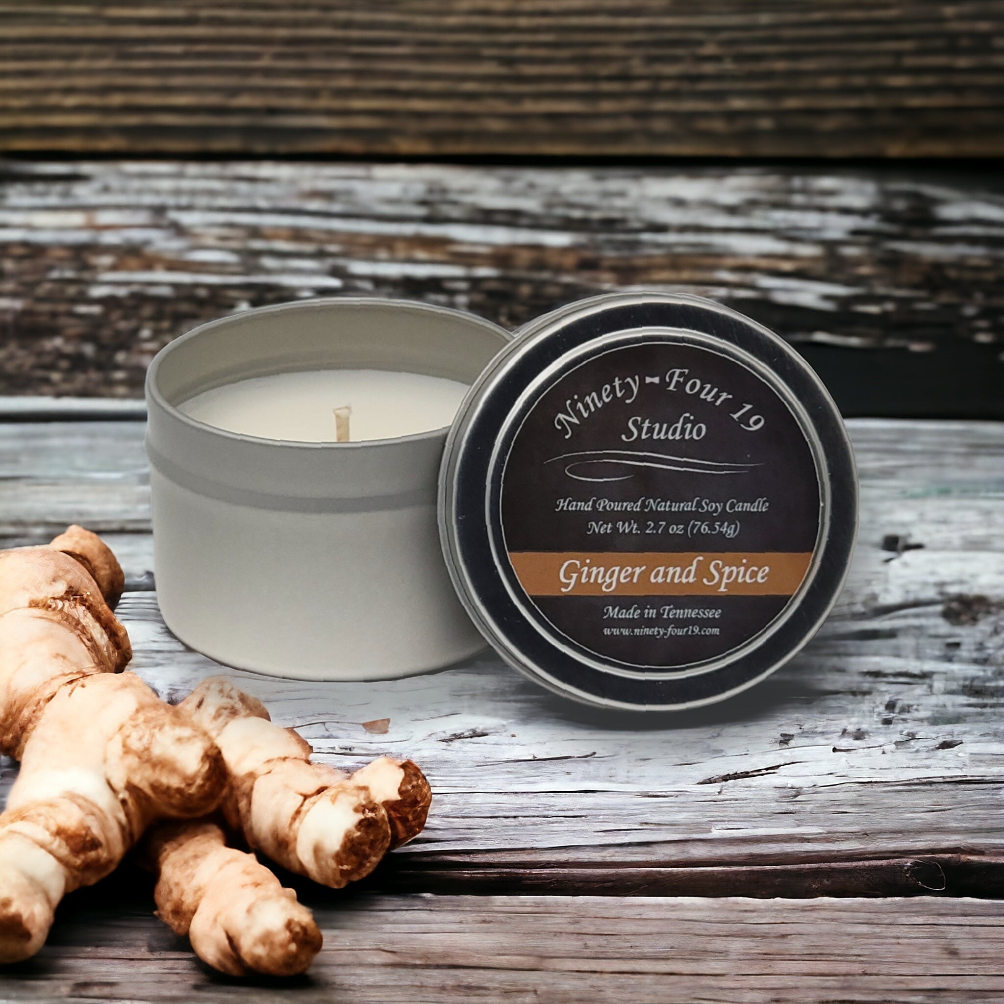 Scented Natural Soy Wax Candle - Ginger and Spice Fragrance